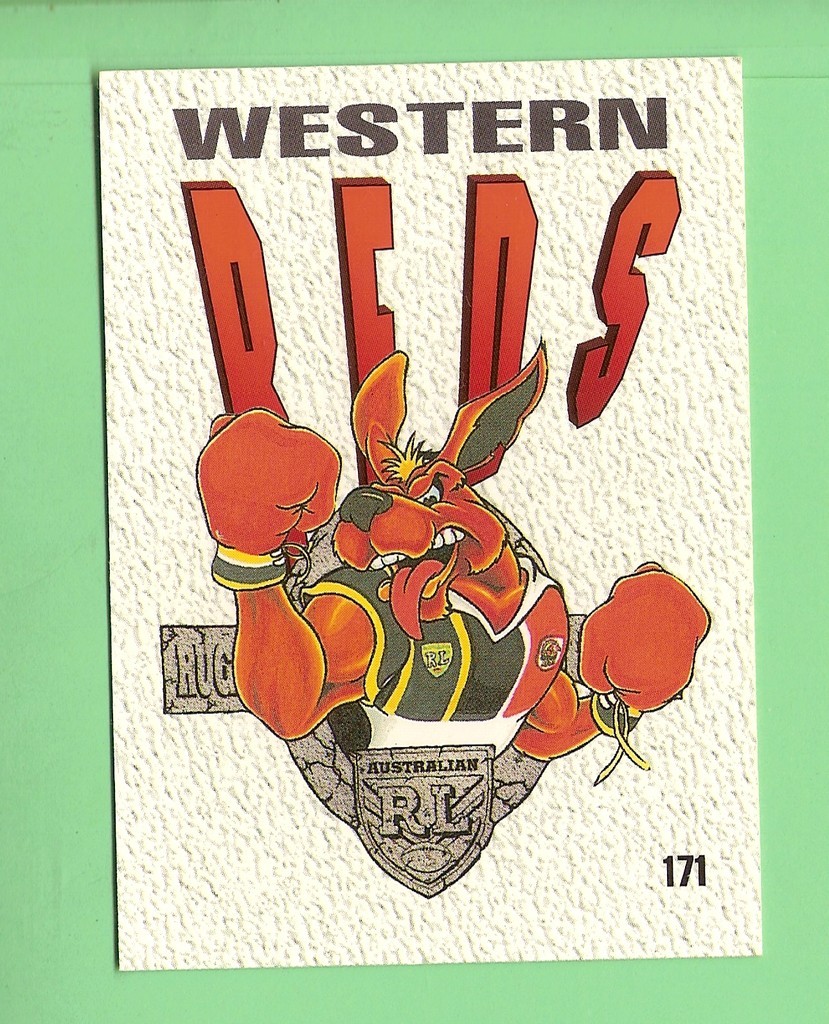 1995 WESTERN REDS RUGBY LEAGUE TEAM MASCOT CARD | eBay