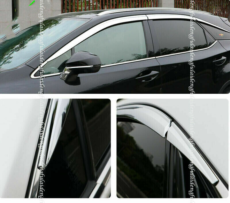For LEXUS RX350 450h 2016-21 Chrome Window Visors Sun Rain Guard Vent ...