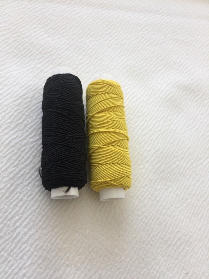 SHIRRING SHEARING ELASTIC THREAD 20 METRE SPOOLS PACK OF 2 REELS SEWING ...