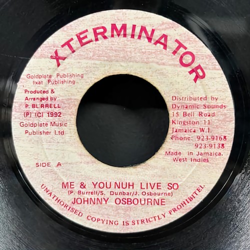 Johnny Osbourne ‎– 'Me & You Nuh Live So' 7" Single Jamaica Xterminator ...