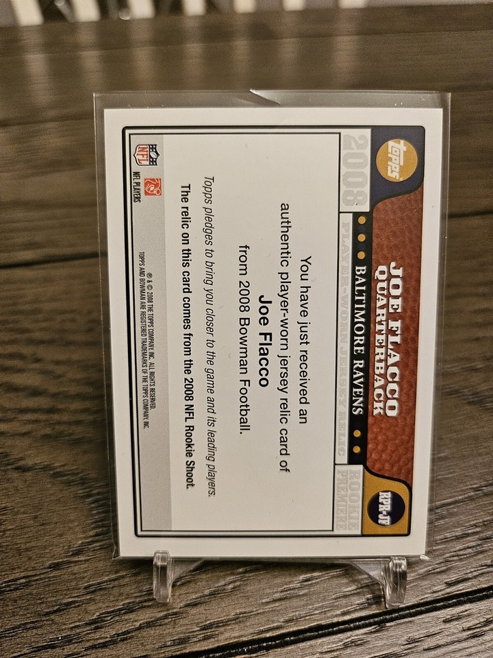 2008 Topps NFL Joe Flacco Rookie Premiere Relic #RPR-JF-🔥💎📈 Ravens | eBay