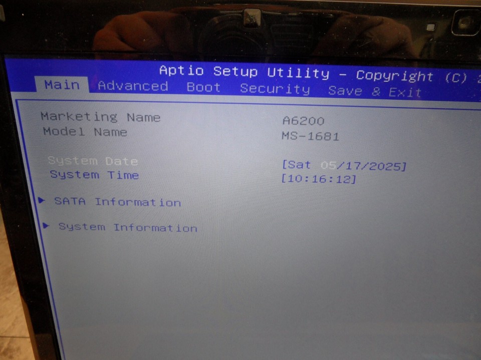 MSI A6200 MS-1681 Laptop For Parts Posted Bios No Hard Drive | eBay