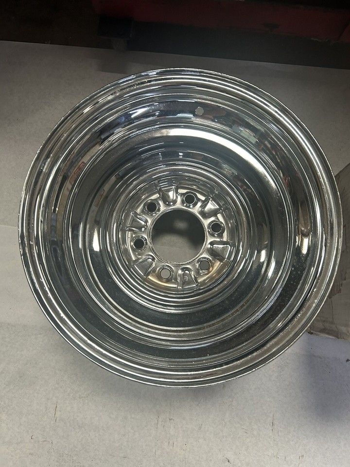 Chrome Reverse Wheel Rim 15x10 6-Lug New NOS Single Spare Chevy GMC C10 ...