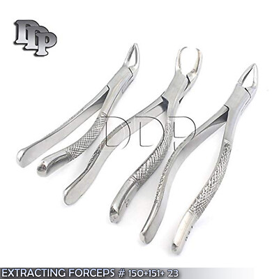 DENTAL EXTRACTING EXTRACTION FORCEP # 150+151+ 23 Surgical Instruments ...