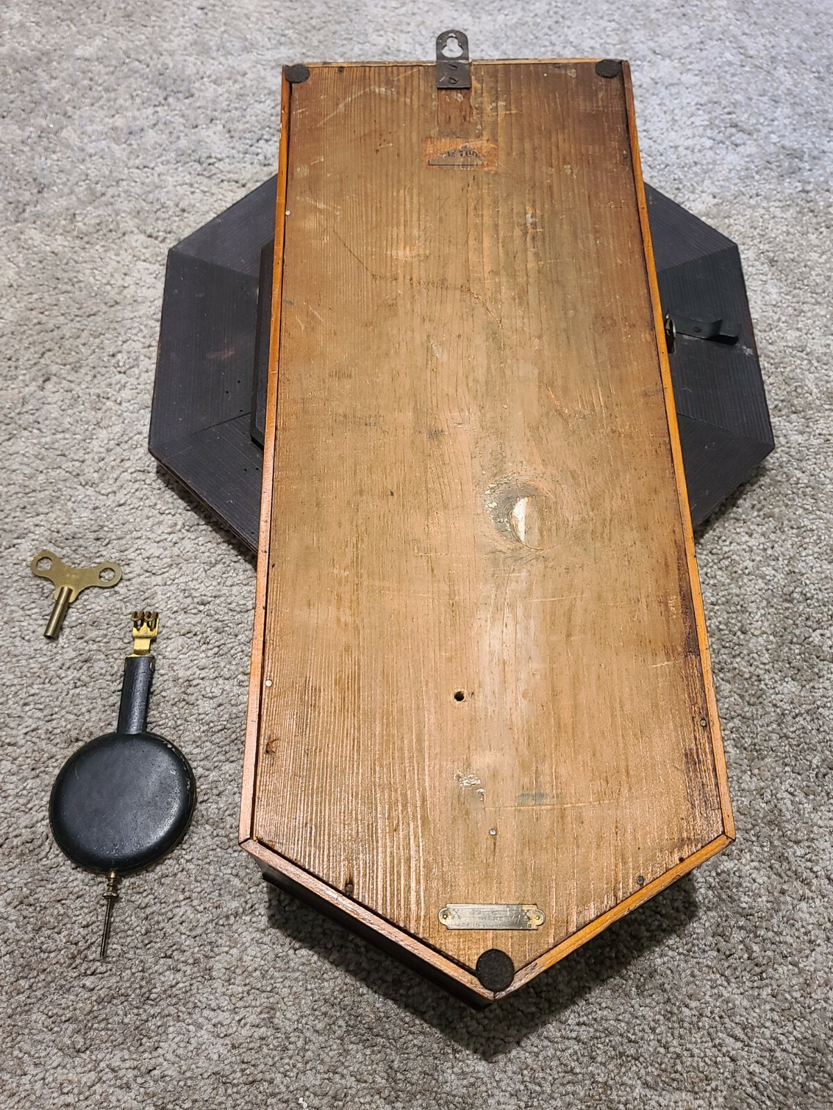 Antique HAC Hamburg Clock Co. Germany Octagon Drop School House ...