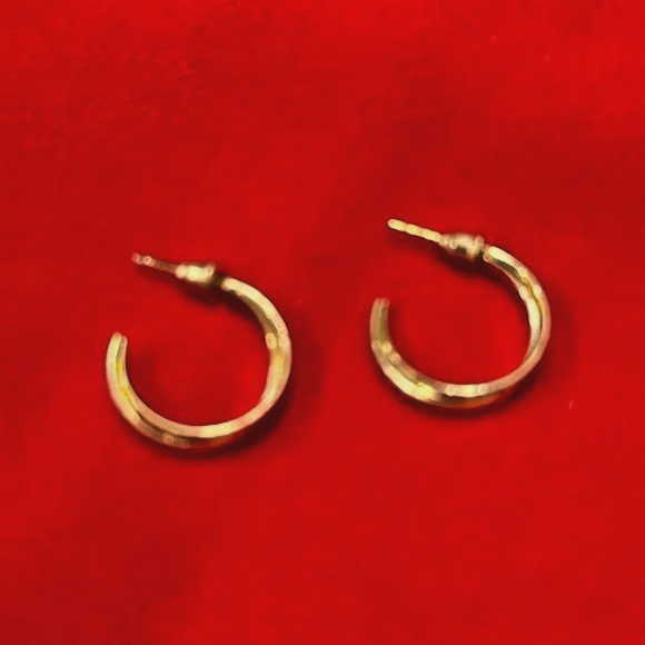 Gold Tone Open Twisted Hoop Small Earrings with Push-Back Post for ...