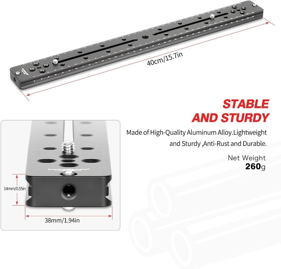 400Mm Rail Plate Multi-Purpose Dual Rail Quick Release Plate Aluminium ...