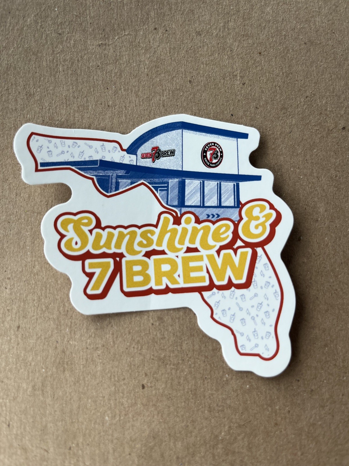 7 Brew State Sticker - Florida Sunshine & 7 Brew - National Coffee Day ...
