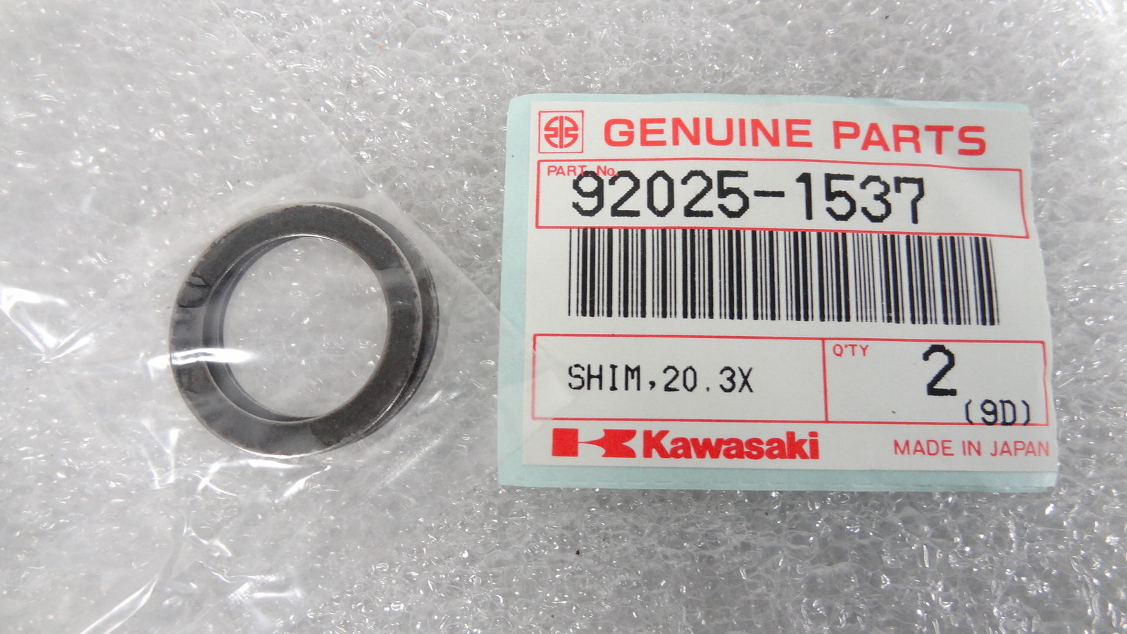 Kawasaki NOS NEW 92025-1537 Shim 20.3x28x1 (2) KAF KLF KLT KAF950 ...