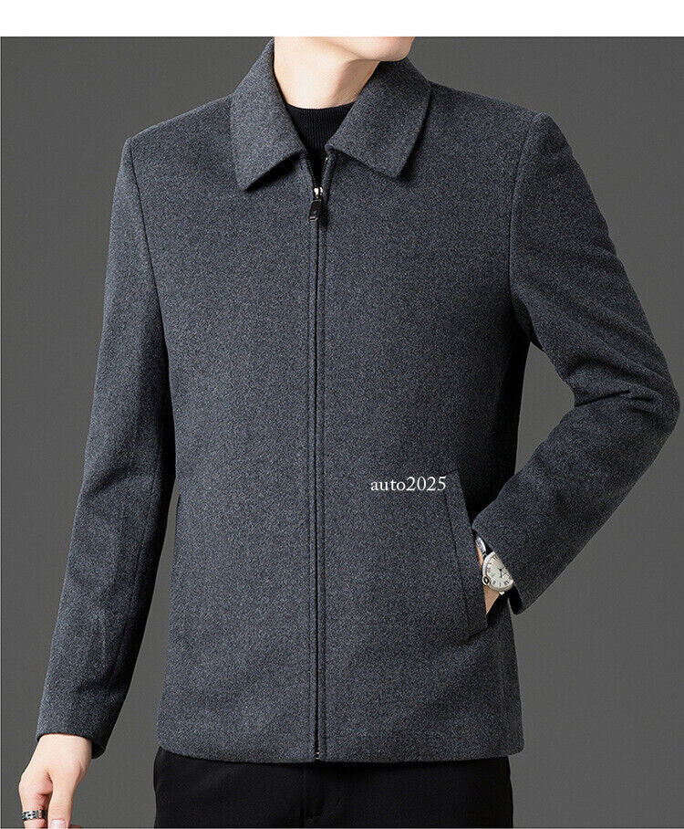 Cashmere Jacket Mens Double-sided Woolen Coat Business Casual Woolen ...