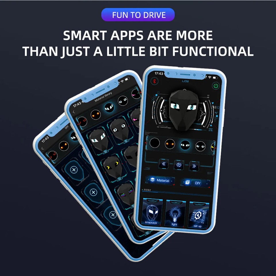 1pc LED Devil Eye Light DIY Programmable Pixel Screen Car Headlight App ...