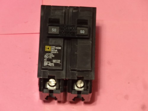 Square D HOM250 HomeLine 50 Amp Plug In 2-Pole Circuit Breaker DP-4075 ...