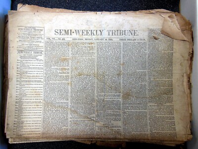 33 Very Rare USA Newspapers from 1824 -1862. Collection found in a ...