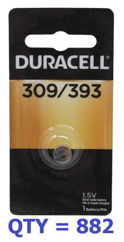 WHOLESALE LOT OF 882 Duracell 309/393 Silver Oxide Button Batteries ...