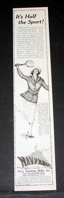 1920 OLD MAGAZINE PRINT AD, NAVY KNITTING MILLS, SPORT DRESSING IS HALF ...