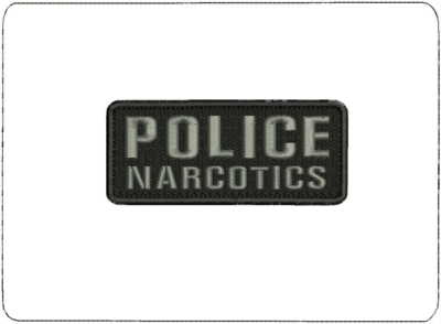 "POLICE NARCOTICS" embroidery patch 2x5 inches hook grey letters | eBay