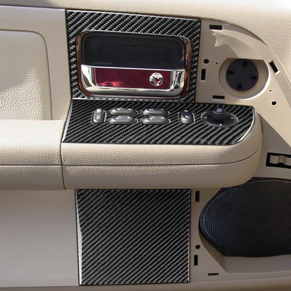 10Pcs Interior Door Panel Kits Real Carbon Fiber Cover Set For Ford ...