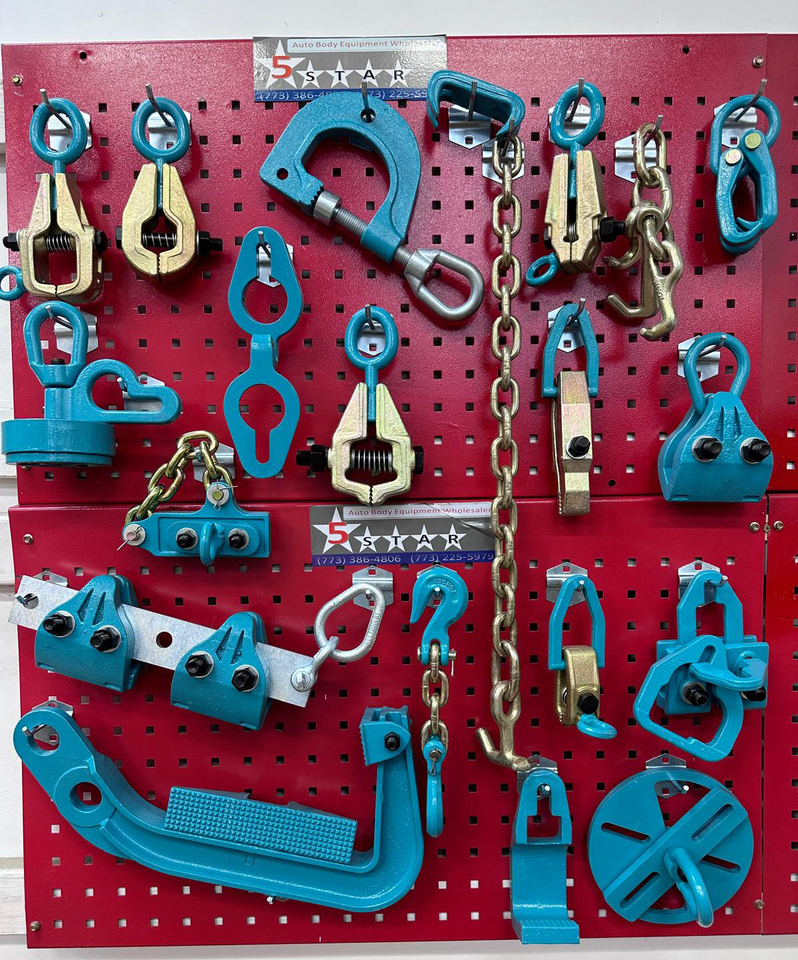 22 PIECE AUTO BODY FRAME MACHINE PULLING TOOLS & CLAMPS VALUE SET | eBay