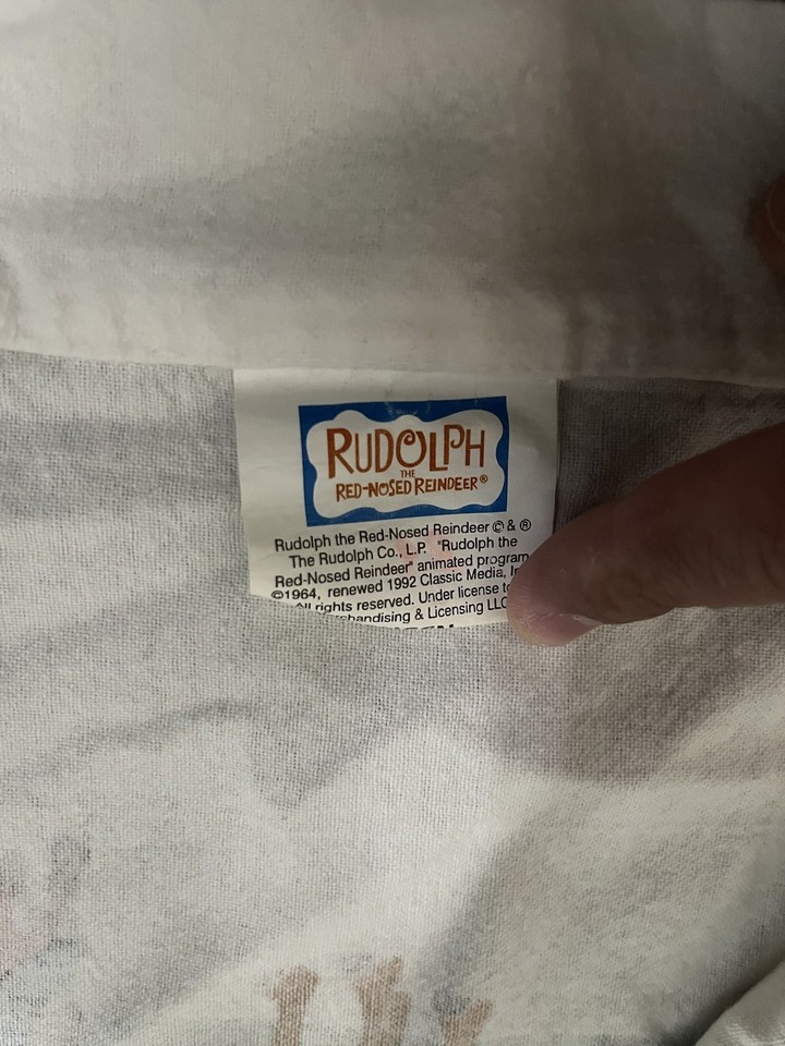 Vintage Rudolph Red Nosed Reindeer Bed Sheet Set Flannel Cotton ...
