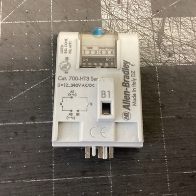 ALLEN BRADLEY 700-HT3 SER A 240 VAC/DC RELAY TIMER ATTACHMENT(LPW49G ...