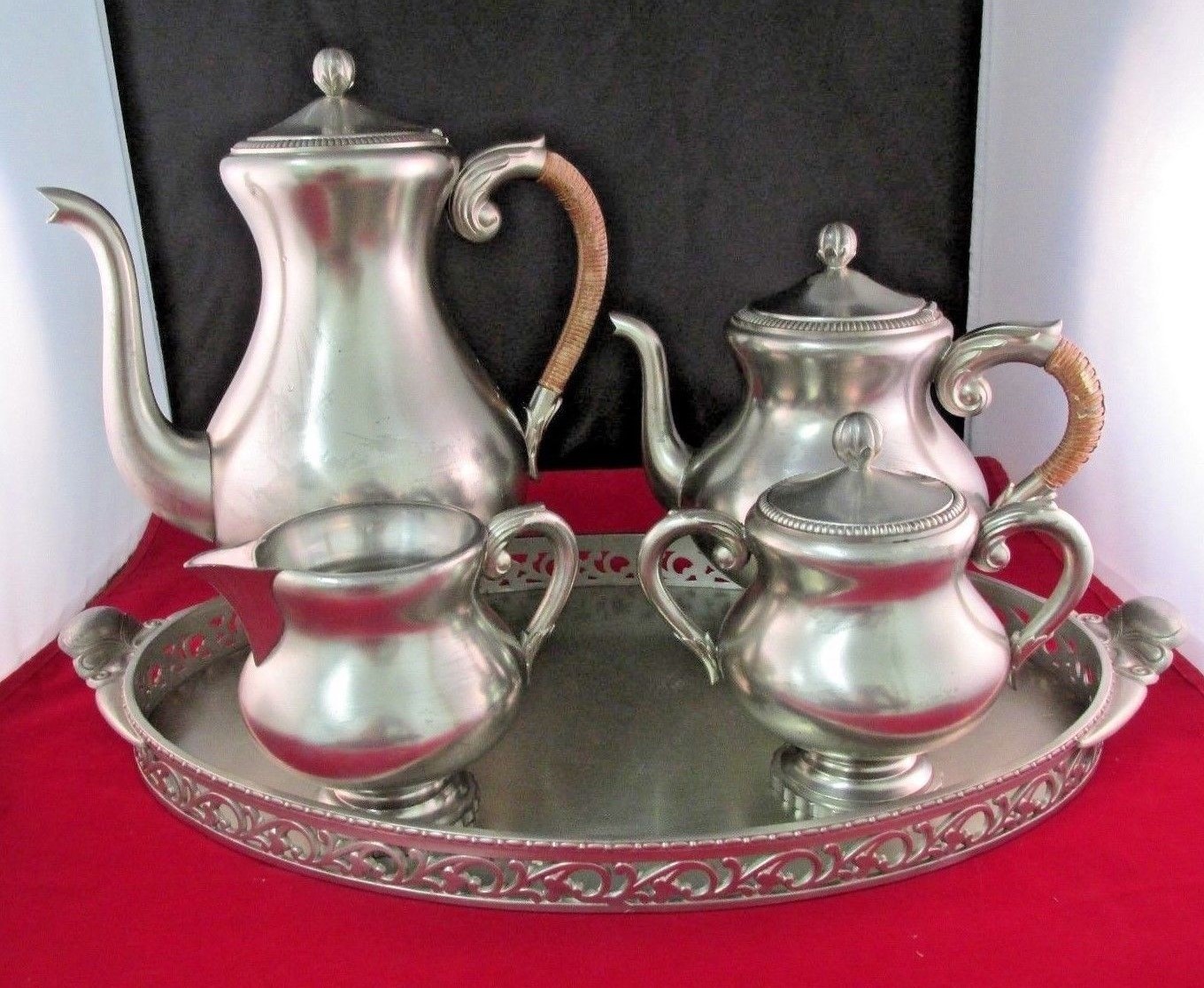 ROYAL HOLLAND K M D TIEL ART DECO COFFEE TEA SUGAR CREAMER TEASET TRAY ...