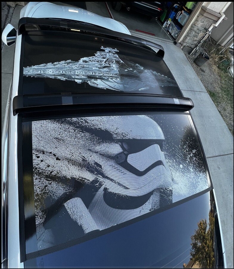 STORM TROOPER PERFORATED Window Graphic Decal Sticker Truck SUV VAN ...