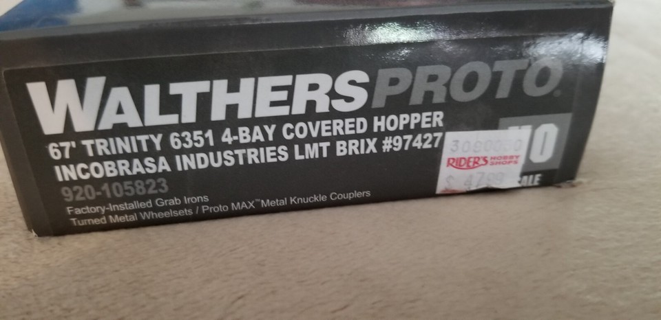 HO Walthers Proto 67' Trinity 6351 4 bay covered hopper INCOBRASA ...