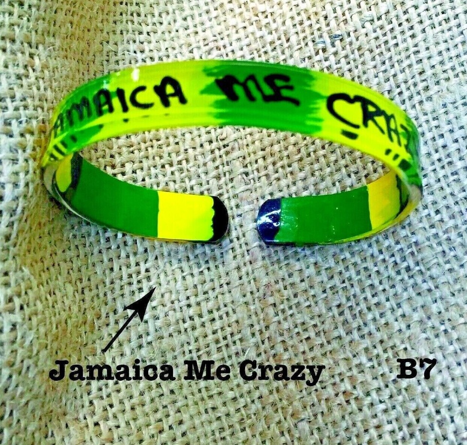 Selassie Jamaica Haiti Bangle Cuff Reggae Weed Leaf Rasta Rastafari ...
