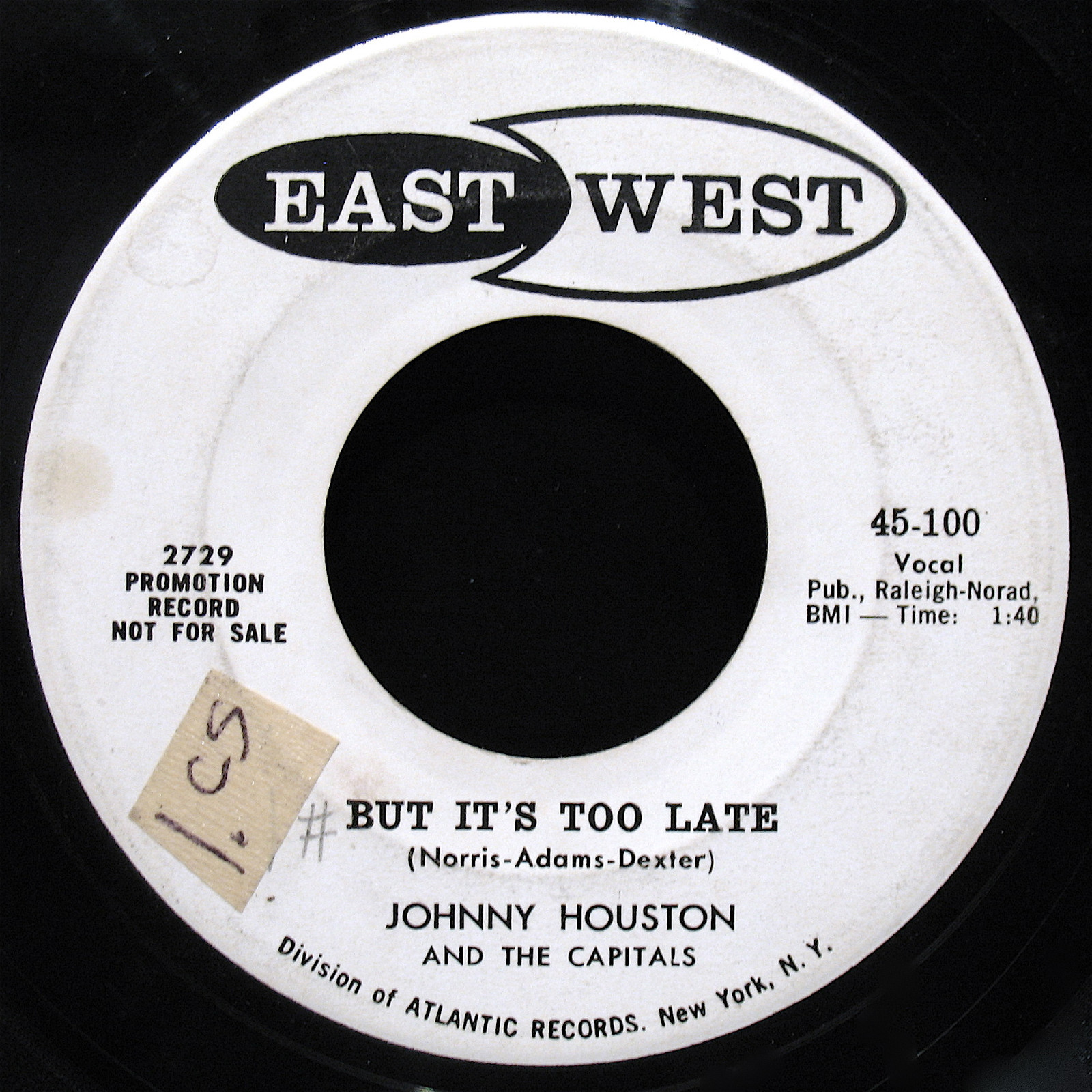 JOHNNY HOUSTON And THE CAPITALS-Doo Wop-Northern Soul Promo 45-EAST ...