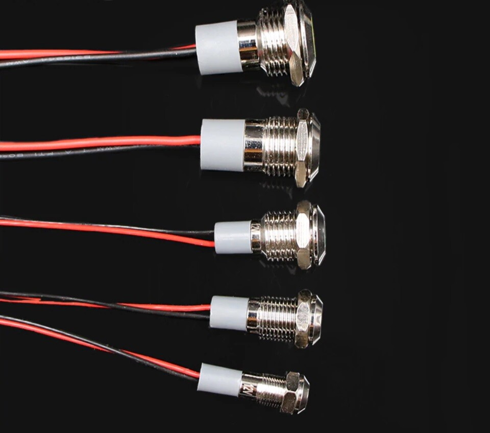 Round LED Waterproof 6mm 8mm 10mm 12mm 14mm 5V 12V 24V 220V Red, White ...