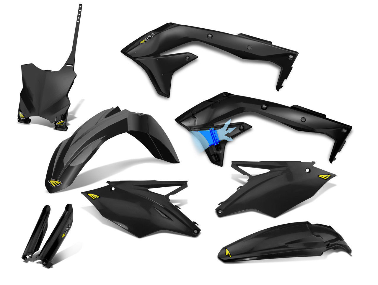 Cycra Racing Black Powerflow Plastic Body Kit For Kawasaki KX 450 F ...