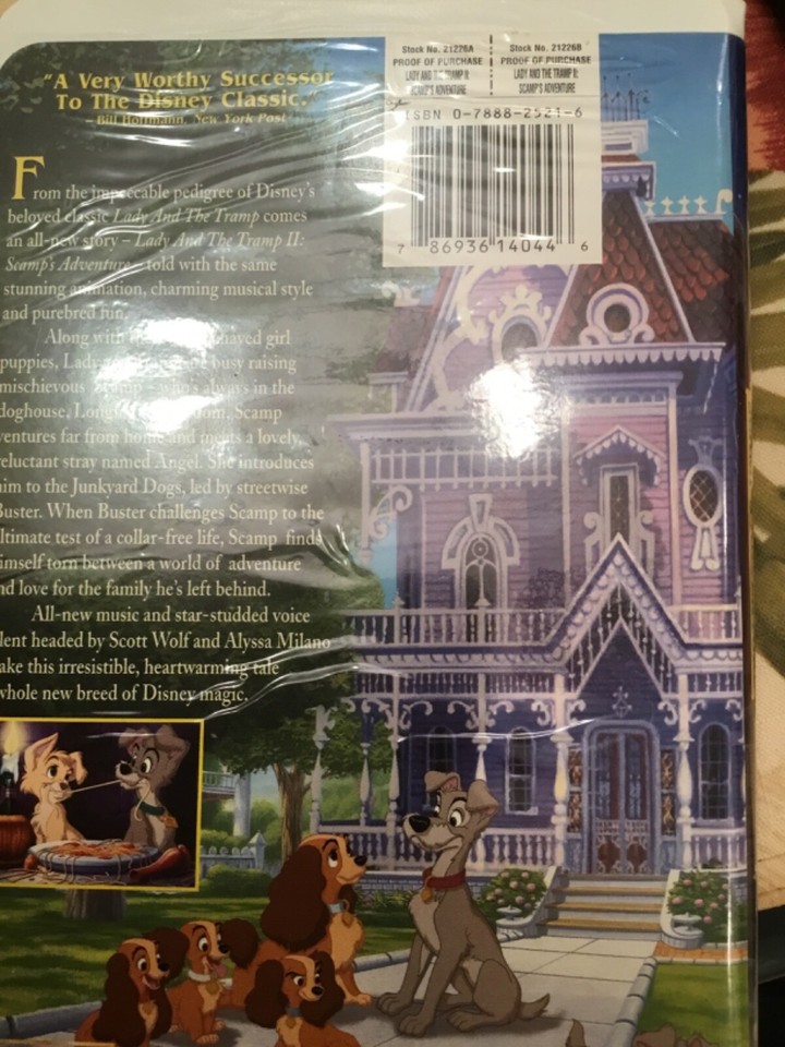 Disney Lady And The Tramp 2 - Scamp's Adventure (VHS, 2001) | eBay