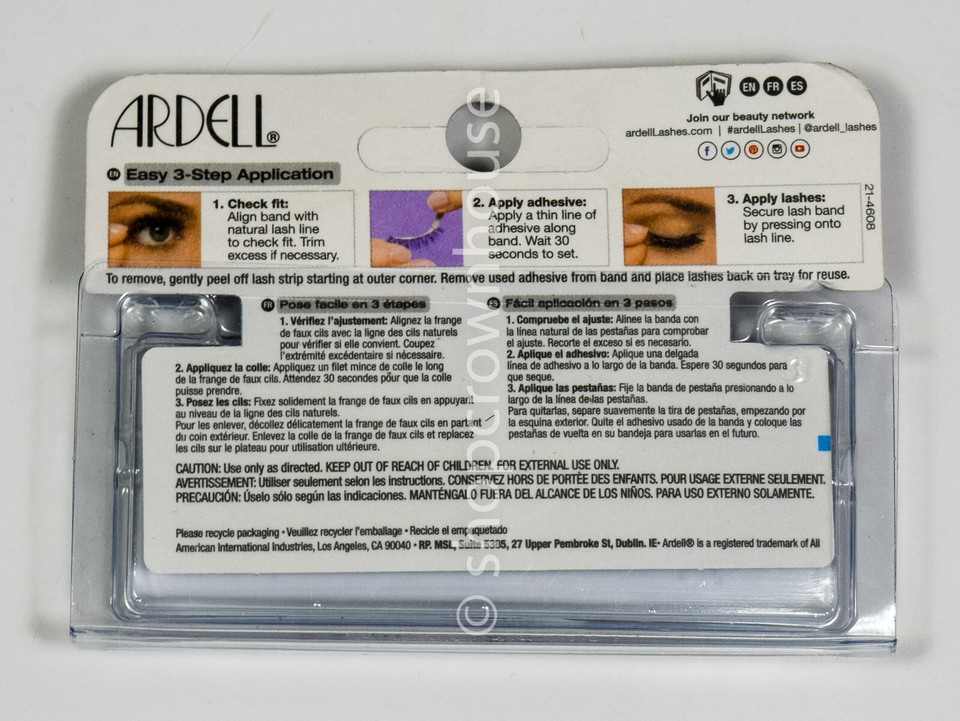 Ardell Color Impact Eyelashes #188 BLACK w/ BLUE Glitter Liner | eBay