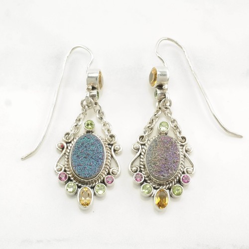 Nicky Butler Sterling Silver Druzy, Citrine, Multi Gem Earrings Fish ...