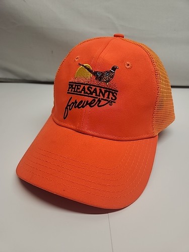 PHEASANTS FOREVER Hat High Visibility Orange Cap Snap Mesh Back | eBay
