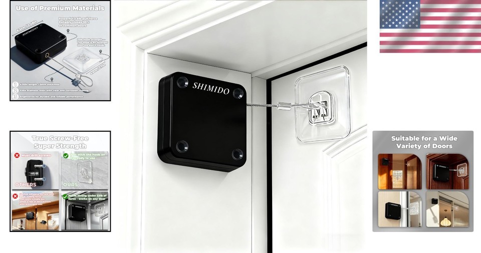Upgraded Automatic Door Closer - Tool-Free Installation, 3.5lb Pull ...