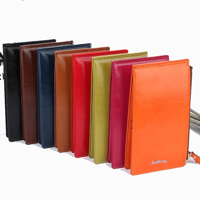 Womens Oil Wax Leather Slim Multi Credit Card Holder Secretary Zip ...