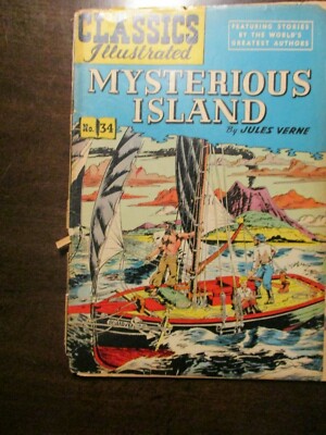 CLASSICS ILLUSTRATED #34 THE MYSTERIOUS ISLAND BY JULES VERNE HRN 60 GOOD | eBay