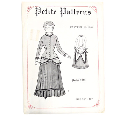 Calico Print Shop 1879 Basque Pannier Gown 18-19" Doll Dress Pattern ...