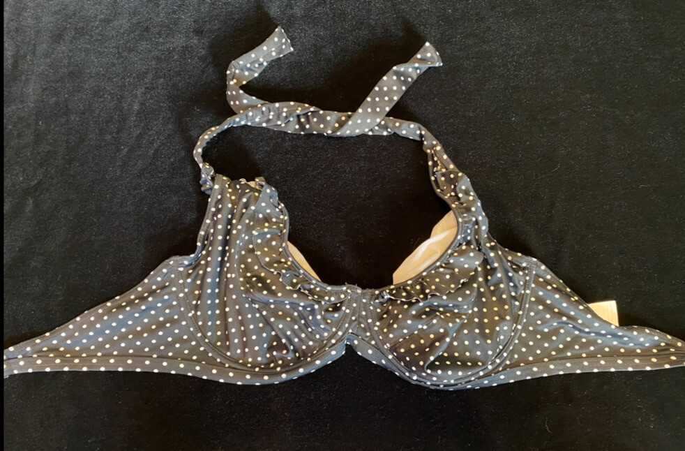 Freya Black White Polka Dot Swim Bathing Suit Top 34G - Gem