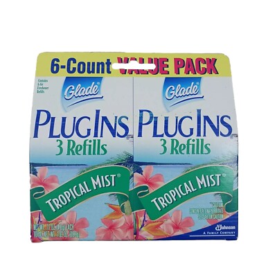 Glade PlugIns Tropical Mist Scented Gel Refills 6 Count Value Pack ...