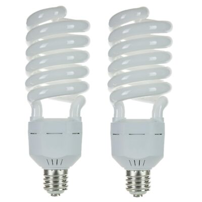 2Pack CFL Spiral Bulb, T5 Spring Light, 105 Hi-Wattage, 3000K, E39 ...