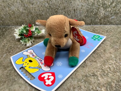 Vtg 2007 TY Bow Wow Beanies Christmas Reindeer Deer Toy New in Package ...