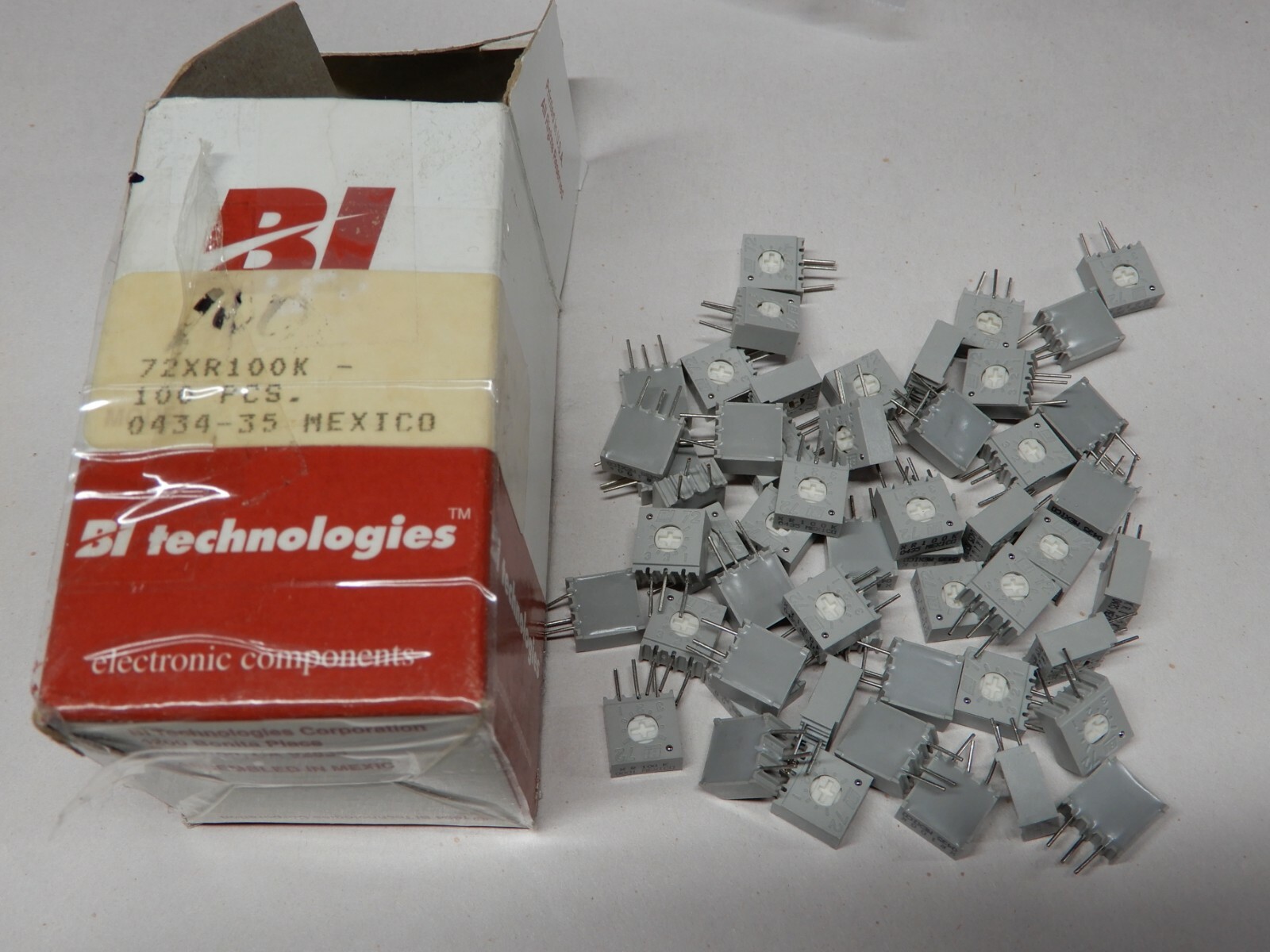 BI Technologies PCB Mount Trim Pots Potentiometers 100K 72XR100K Lot of ...