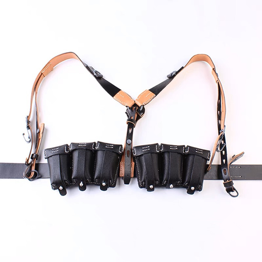 WW2 WWII GERMAN ARMY WH SOLDIER fighting LEATHER SERVICE EQUIPMENT BELT ...