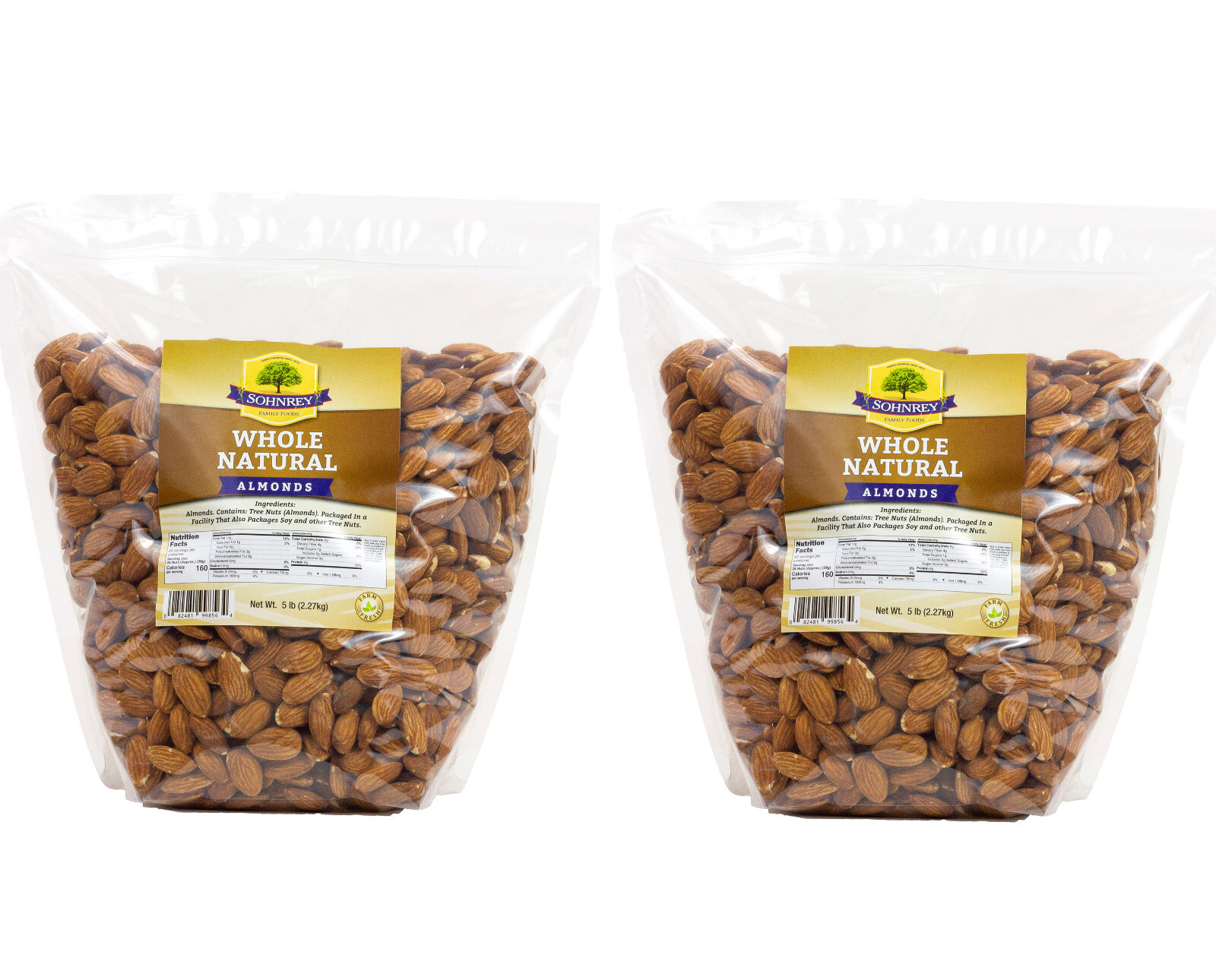 Bulk Almonds Raw Whole Natural Fresh Premium Steam Pasteurized 3 pounds ...