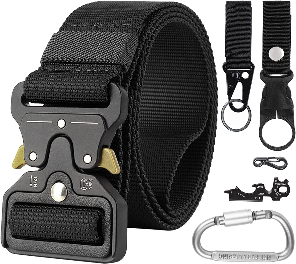 Simpeak Men Tactical Belt Sets, Military Style Safety Belts W/Metal ...