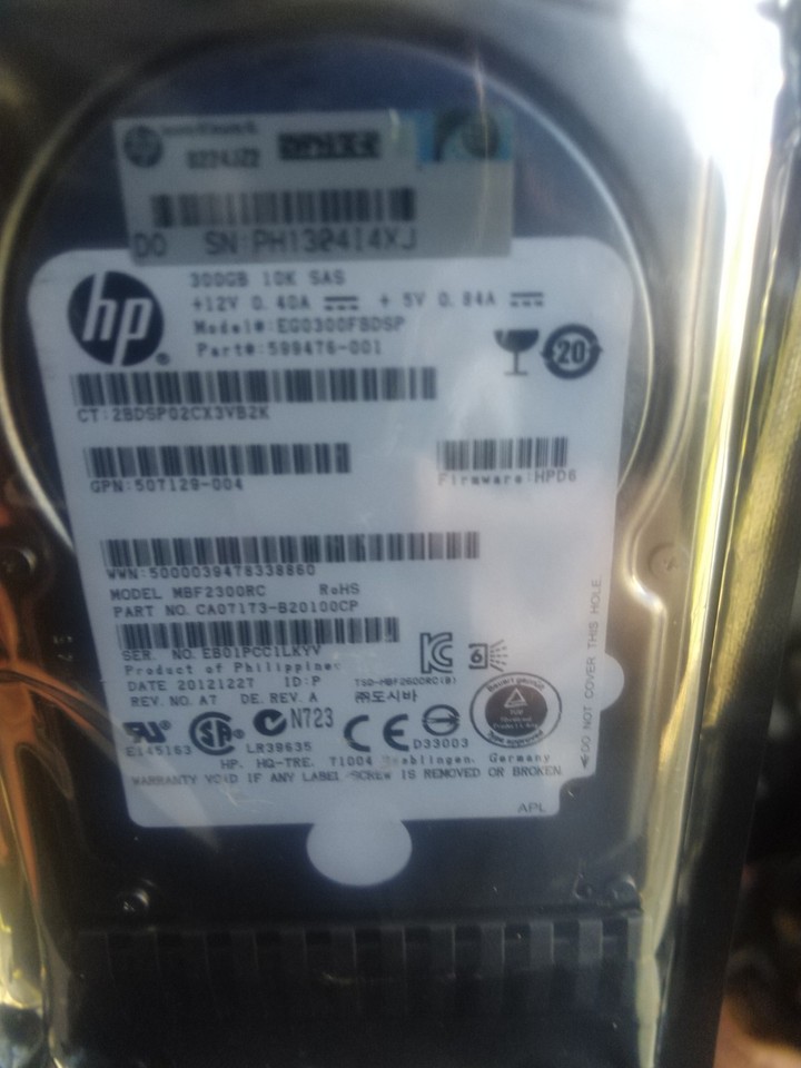 HP MBF2300RC CA07173-B20100CP 300GB 10K RPM 2.5" SAS Hard Drive New | eBay