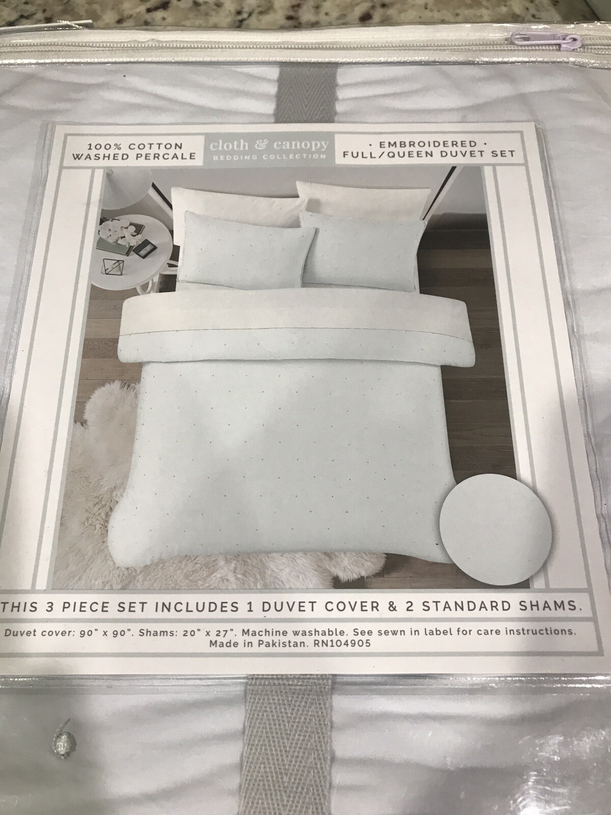 Cloth & Canopy Bedding Collection Washed Percale F/ Queen Duvet Set ...