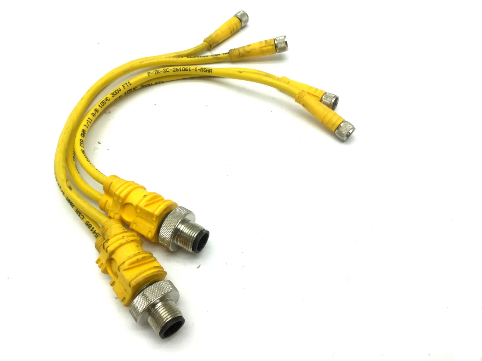 Lot of 2 Turck VBRS 4-2PKG 3M-0.2/0.2/S651 Cable Splitter M12 4-Pin to ...
